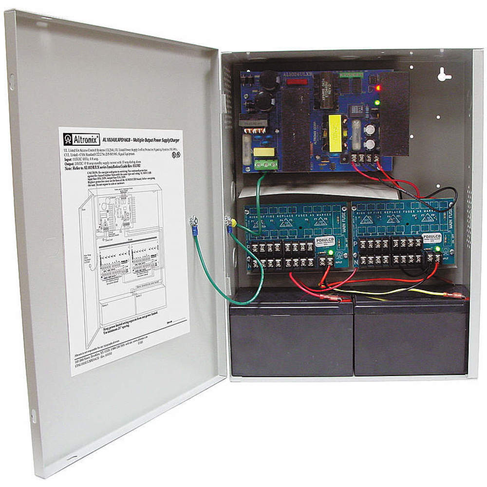 Altronix AL1024ULXPD16CB | 4TEH8 | Power Supply Charger, 16 PTC Class 2 ...