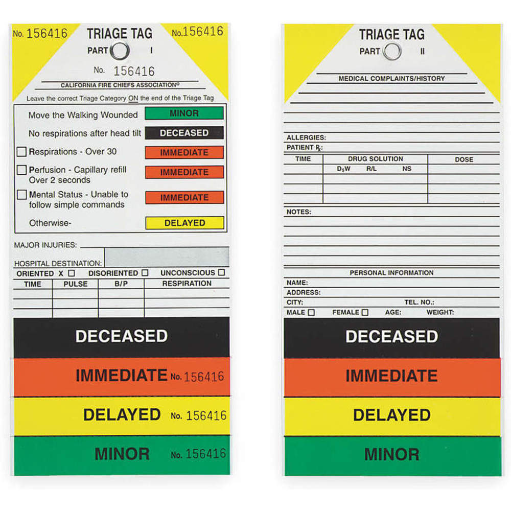 Harris Industries TR-TAG | 3WRV5 | Triage Tag 8-11/16 x 4-1/4 Inch ...
